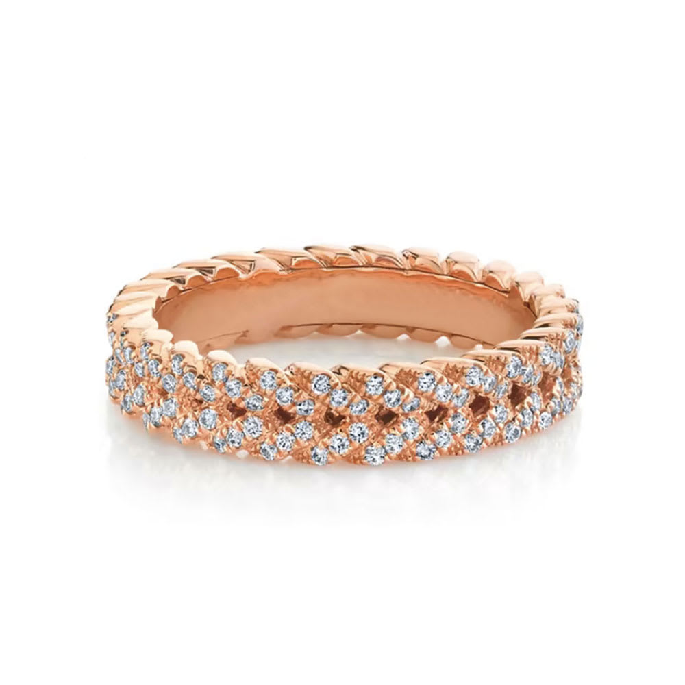 Two Row Zig Zag Diamond Ring | Temple & Grace UK