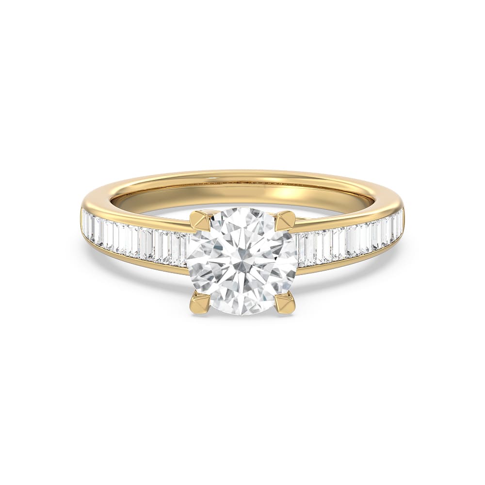 Round And Baguette Lab Grown Diamond Engagement Ring | Temple & Grace AU