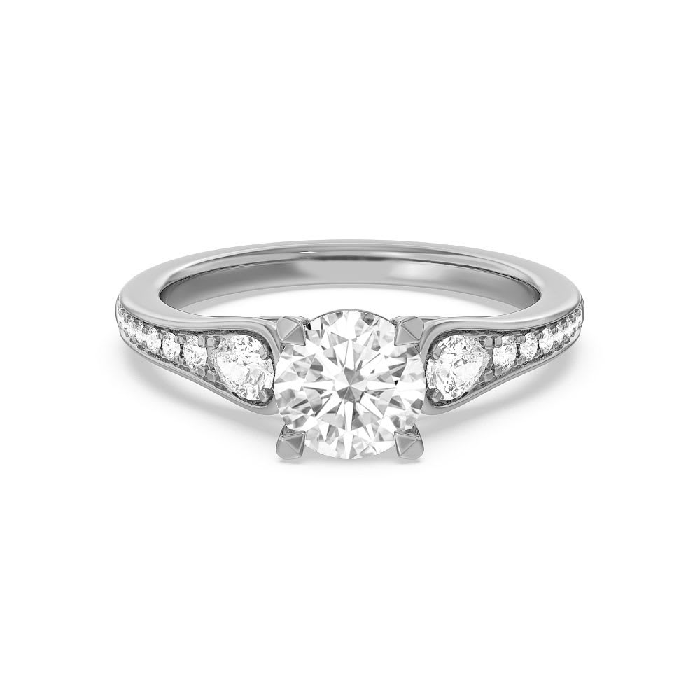 Three Stone Round Lab Diamond Engagement Ring | Temple & Grace NZ