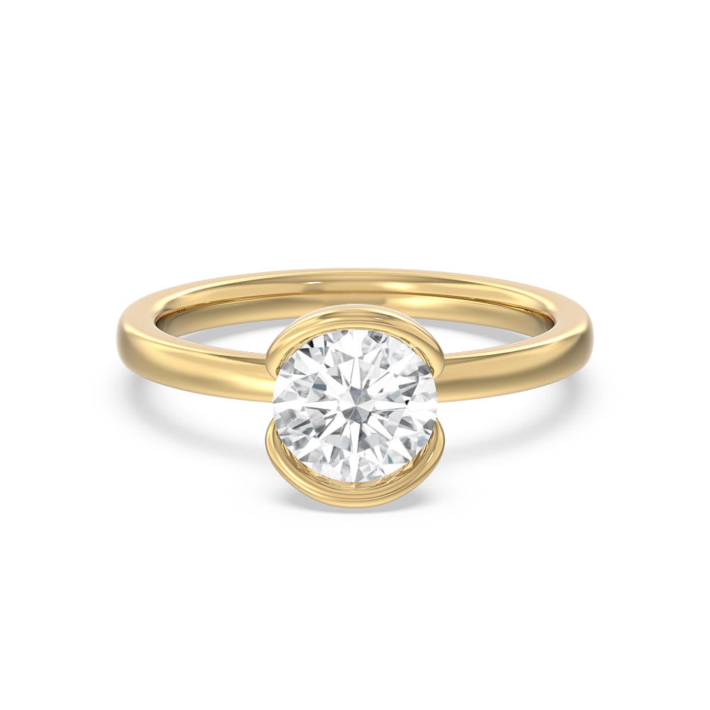 Partial Bezel Solitaire Engagement Ring | Temple & Grace AU