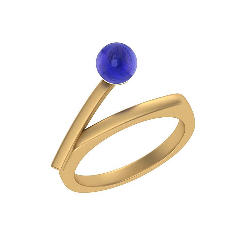 Modern Ring with 8mm Lapis Lazuli | Temple & Grace NZ
