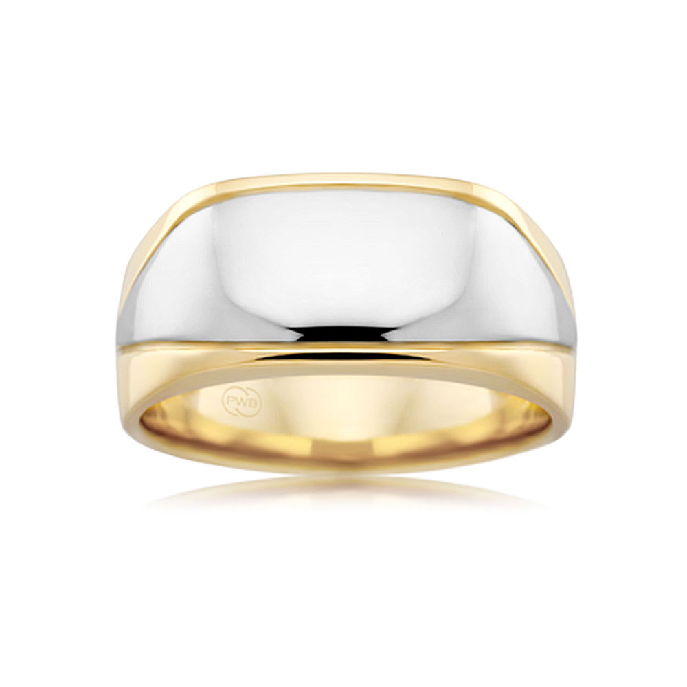 Two Tone Mens Signet Ring | Temple & Grace AU