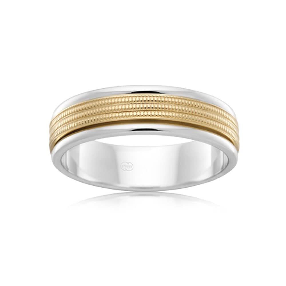 Two Tone Mens Wedding Ring 1769 | Temple & Grace UK