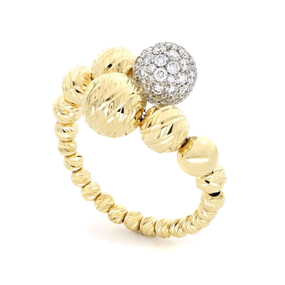 Universe Ring With Gold Spheres And Diamonds | Temple & Grace NZ