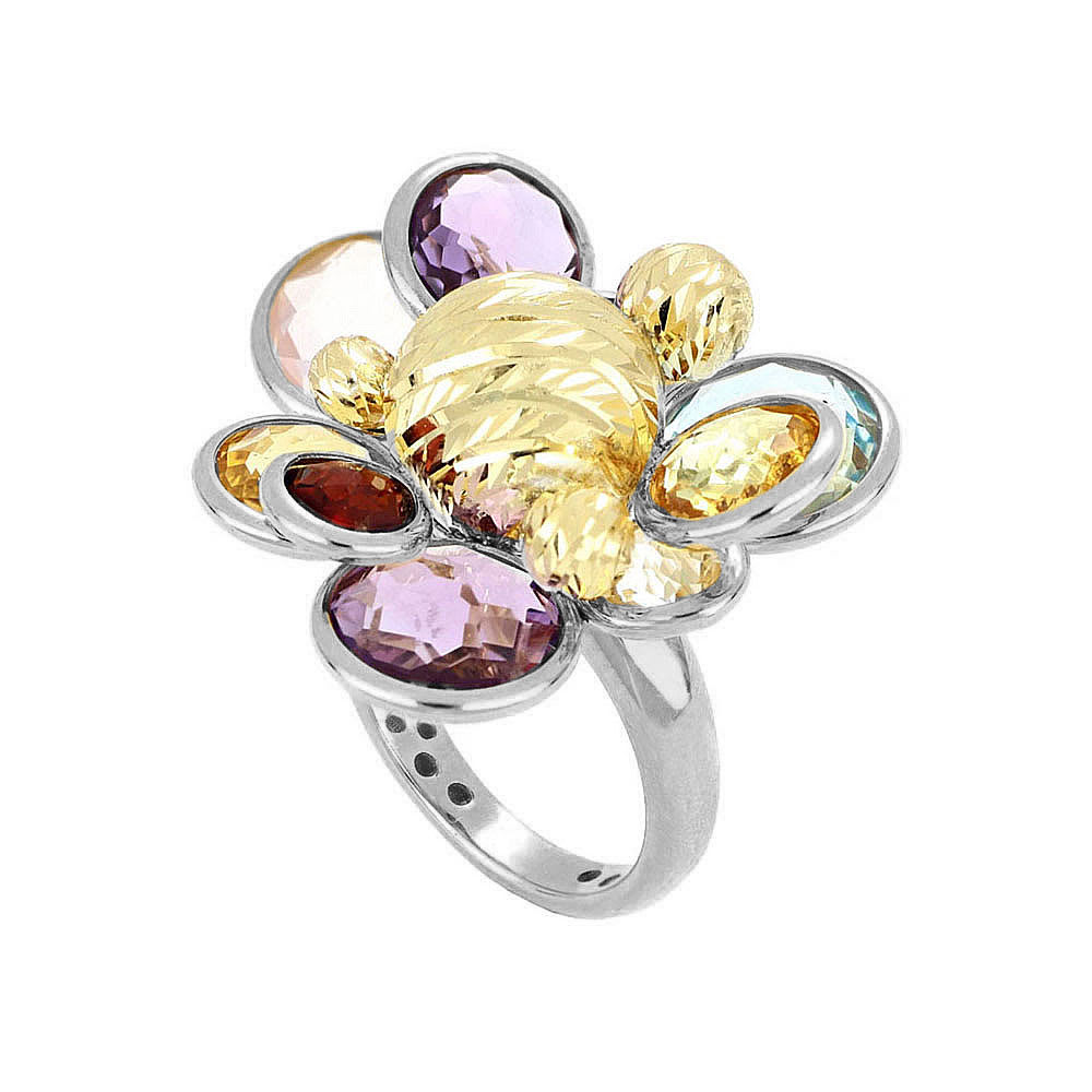 Floral Patterned Multicolour Ring | Temple & Grace AU