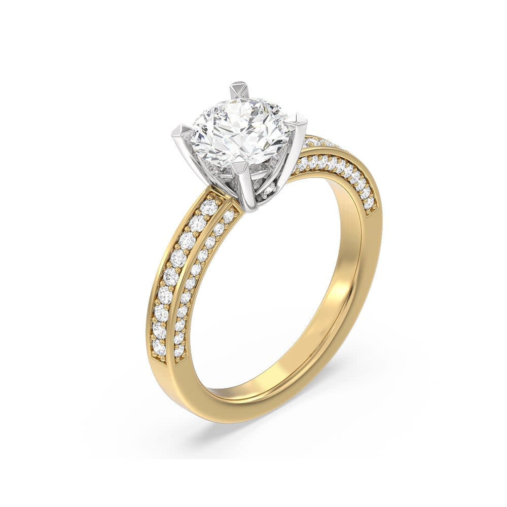 Round Lab Grown Diamond Engagement Ring With Hidden Stone | Temple ...