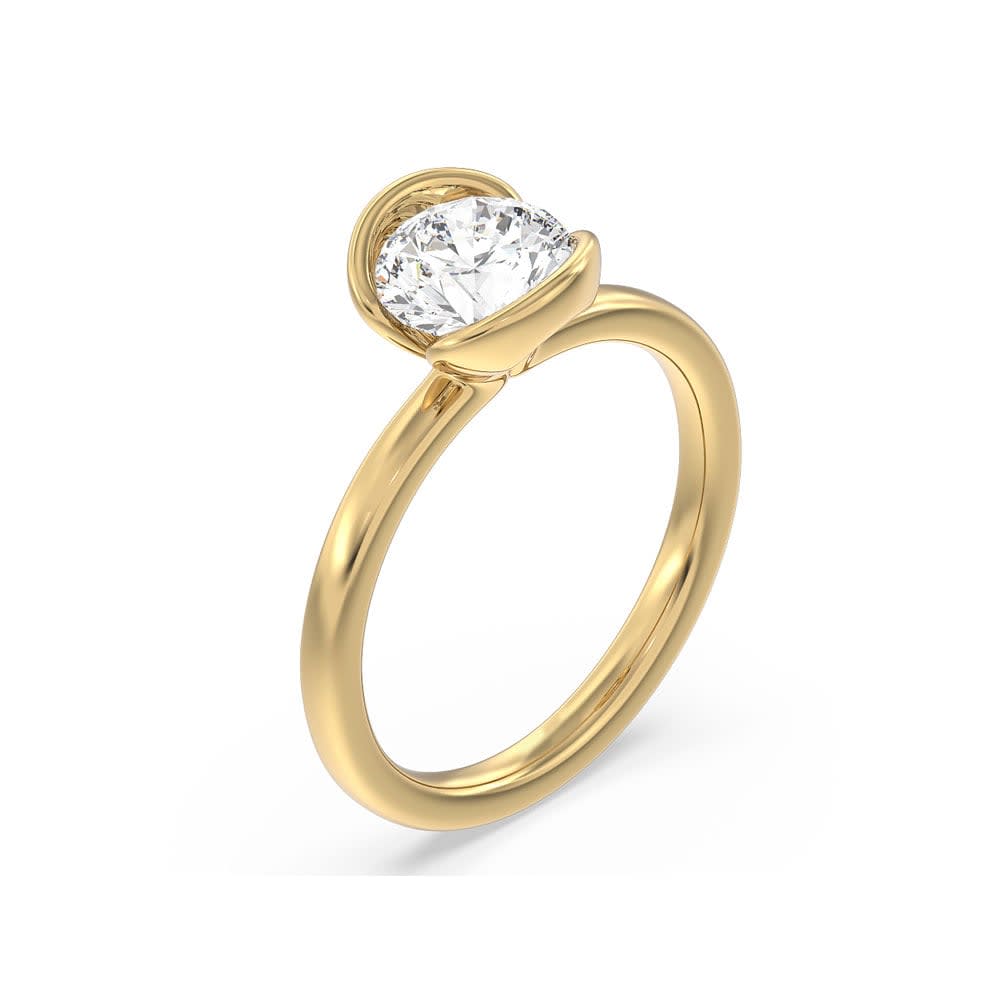 Partial Bezel Solitaire Engagement Ring | Temple & Grace AU