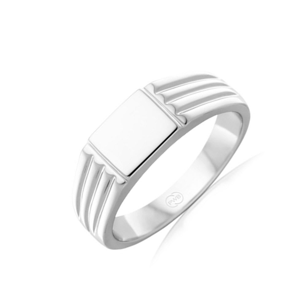 Rectangle Signet Ring With Carved Patterns | Temple & Grace NZ
