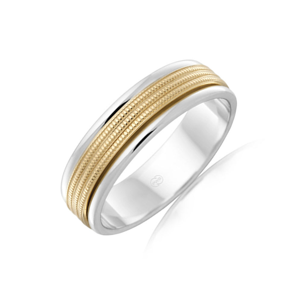Two Tone Mens Wedding Ring 1769 | Temple & Grace UK