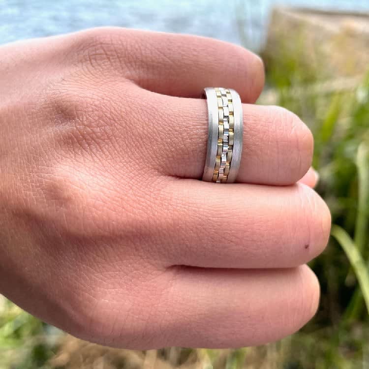 Men's Two Tone Metal Rings | Temple and Grace AU